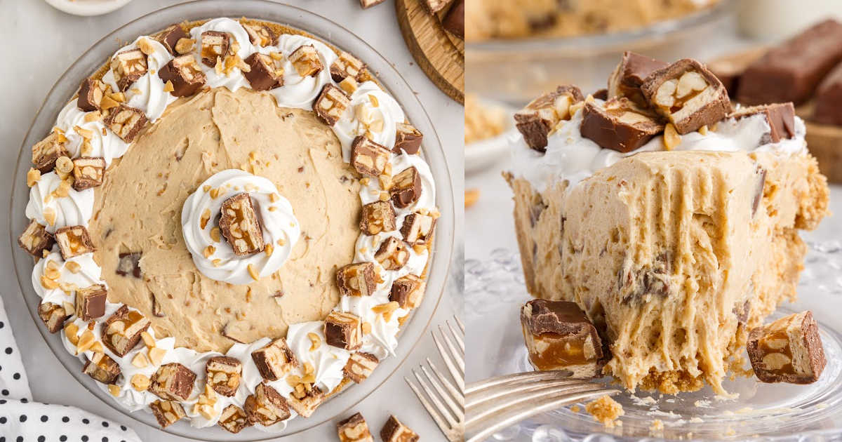 No-Bake Snickers Bar Pie - Pass the Dessert