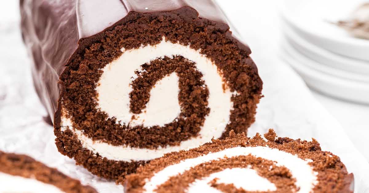Chocolate Swiss Roll - Pass the Dessert