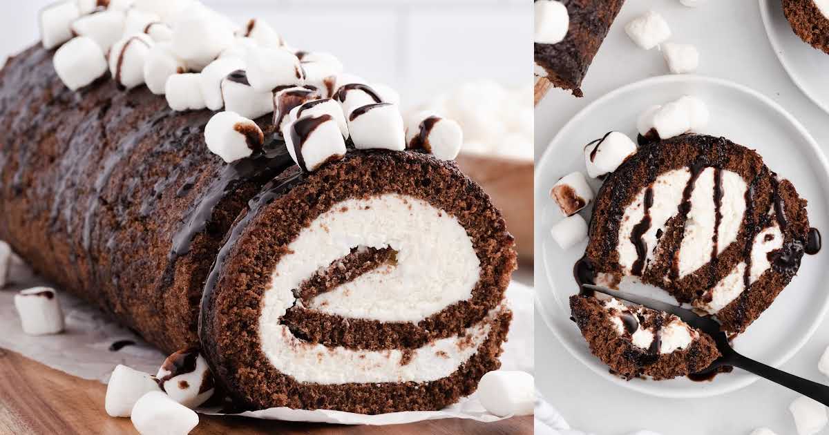Hot Chocolate Roll Cake - Pass the Dessert