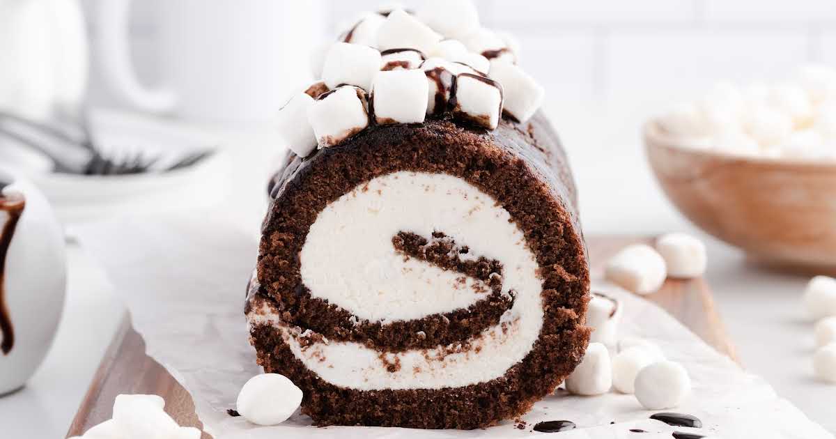 Hot Chocolate Roll Cake - Pass the Dessert