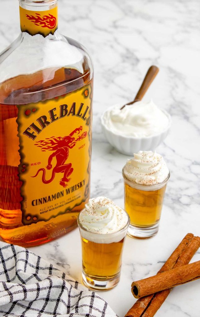 Cinnamon Roll Fireball Shot - Pass the Dessert