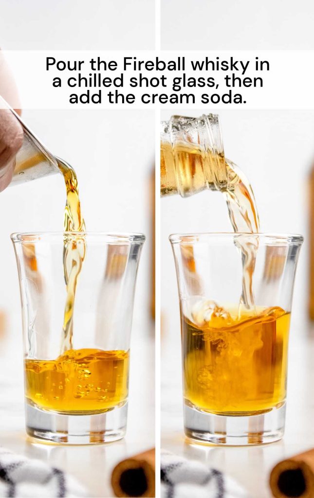 Cinnamon Roll Fireball Shot - Pass the Dessert