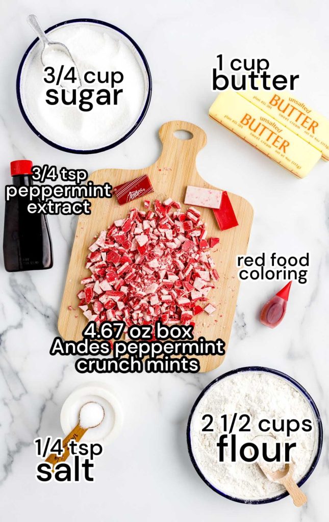 Candy Cane Shortbread Cookies - Pass the Dessert