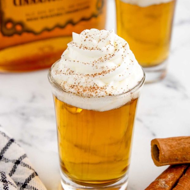 Cinnamon Roll Fireball Shot - Pass the Dessert